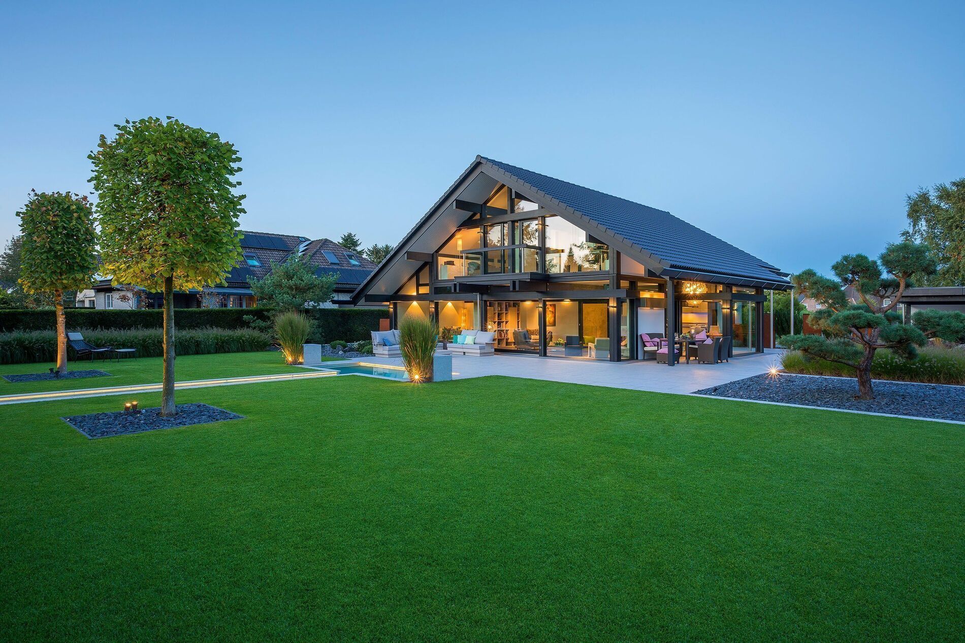 Maisons modernes à colombages en bois et en verre - L'Original - HUF HAUS